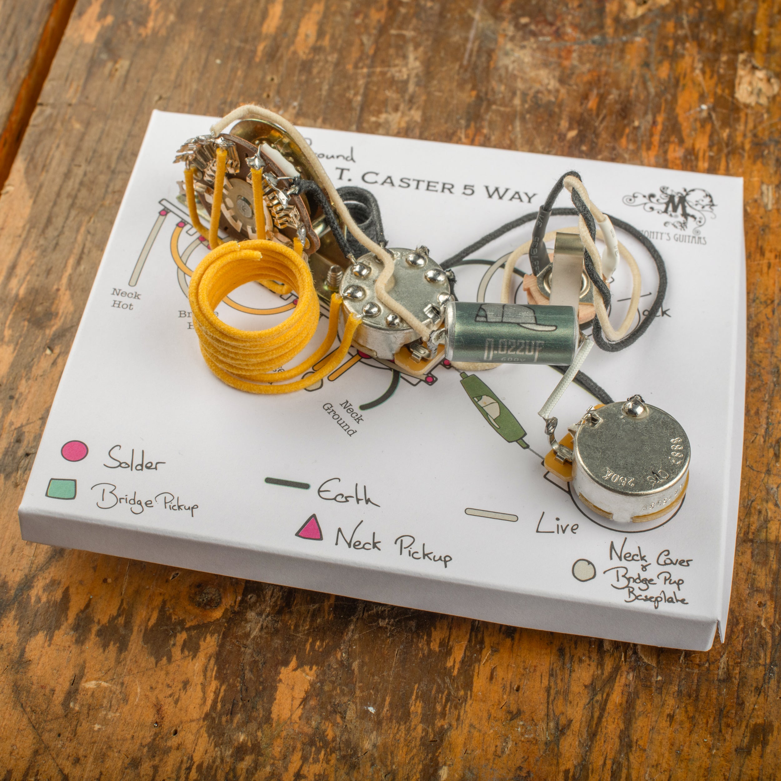 Diagrama de fiação do interruptor de 5 posições Telecaster